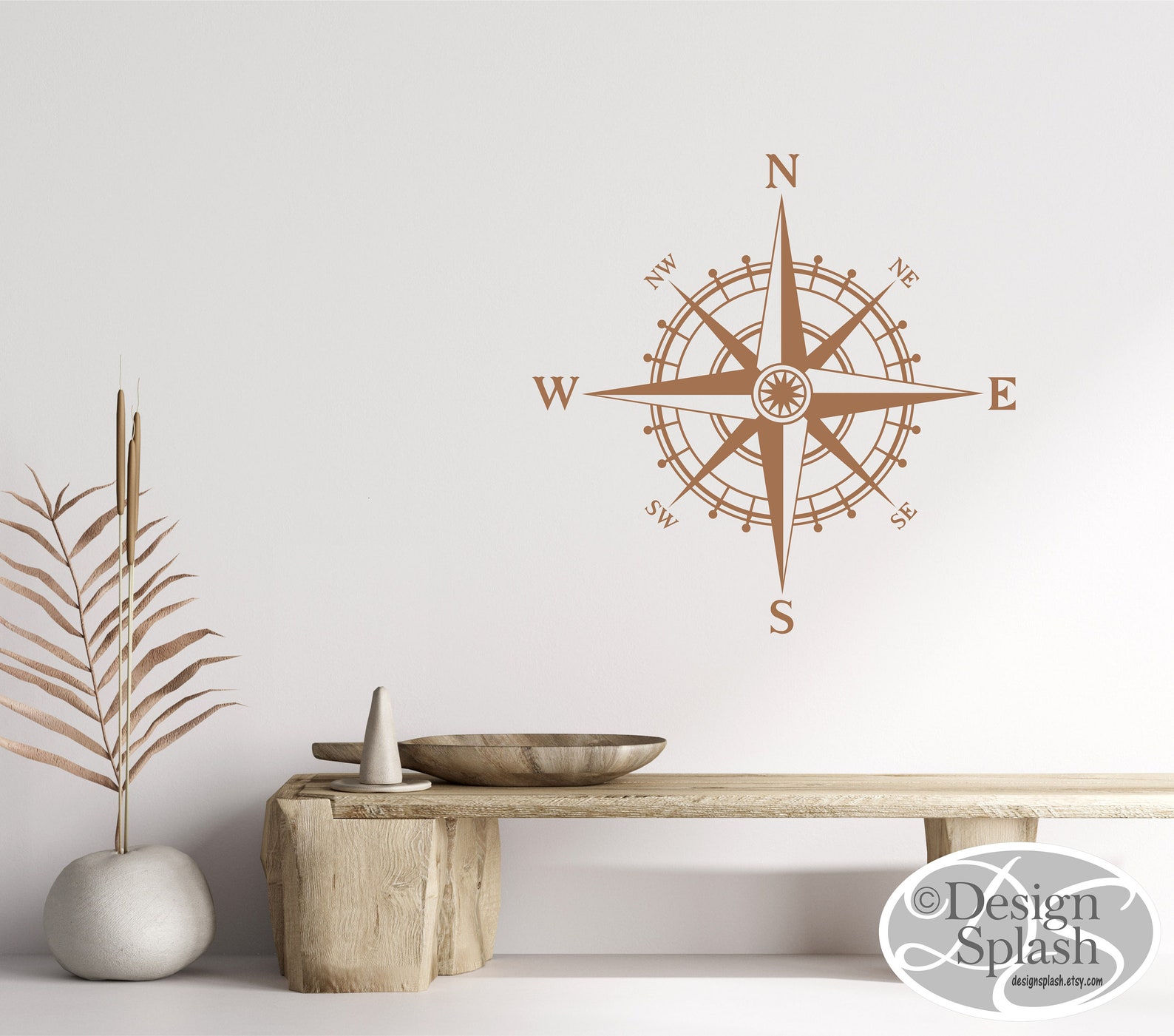 Vinyl NAUTICAL COMPASS Rose 2 Wall Decal S-112 | Etsy
