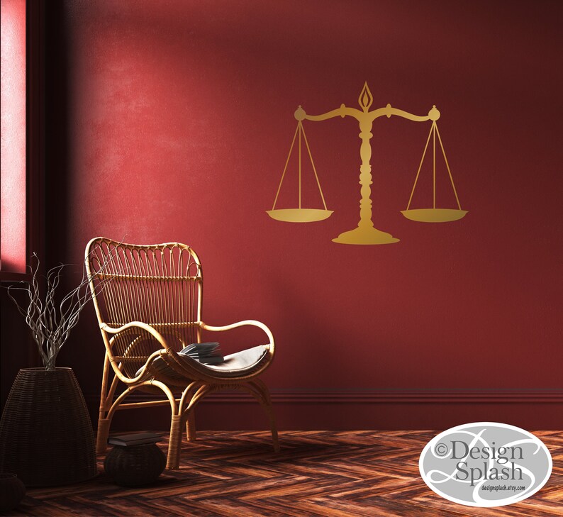 SCALES of JUSTICE Vinyl Wall Decal, Courtroom Wall, Lawyer Decal ...