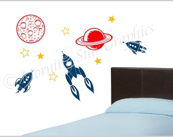 Rocket ship decal | Etsy