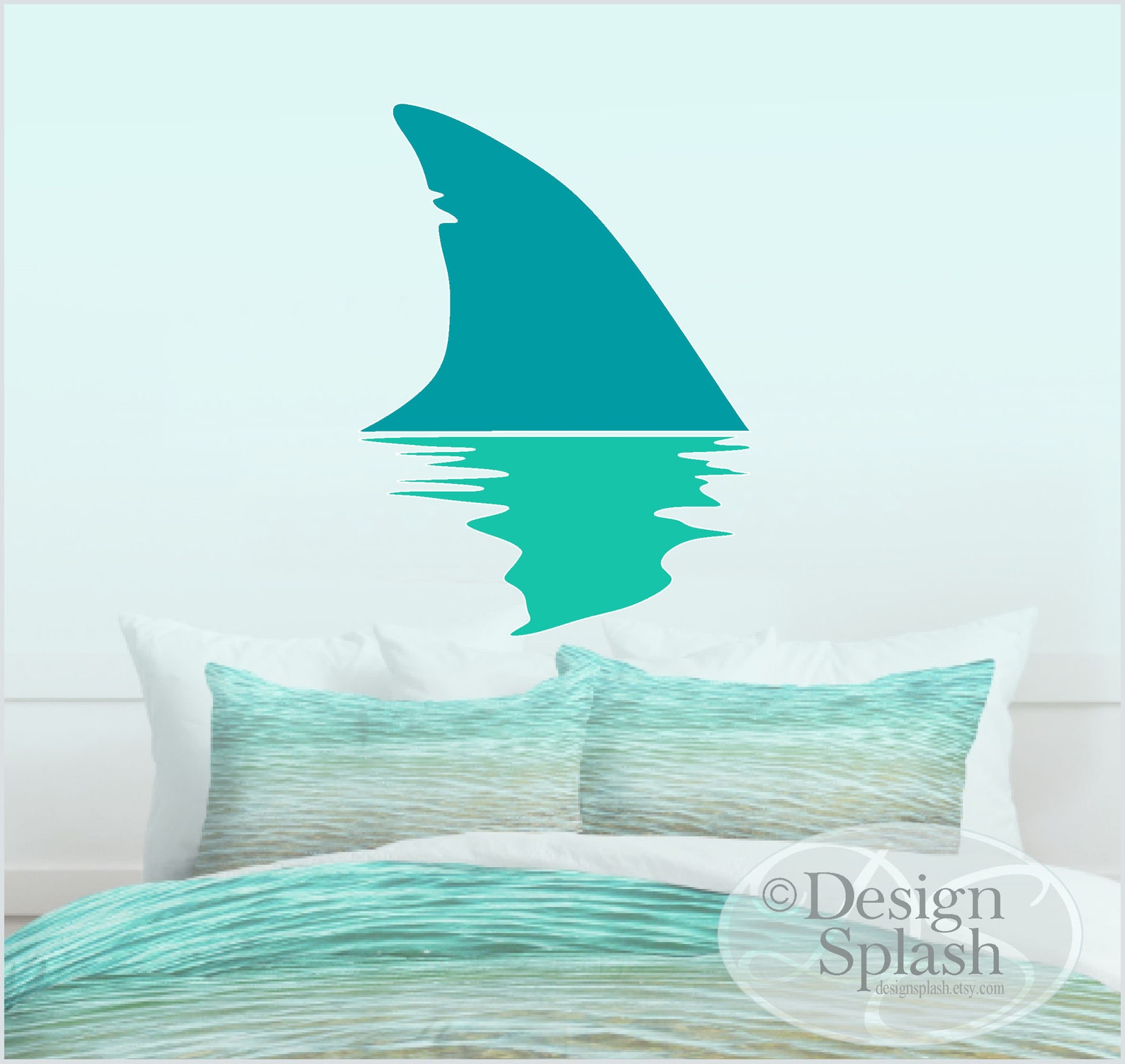 Shark Fin Decal Beach House Wall Art Shark Lover's Gift - Etsy