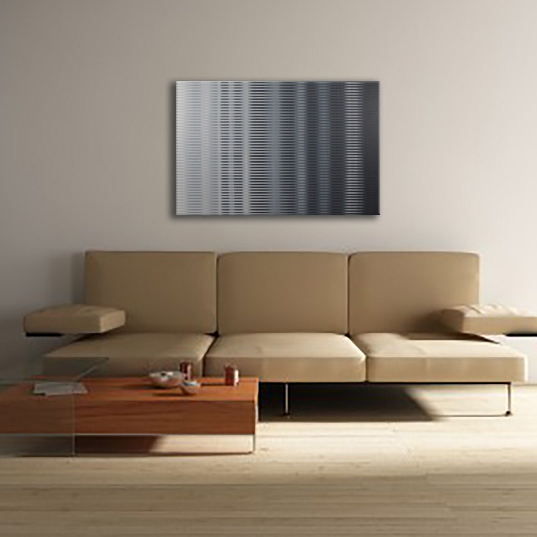 Cool Mud Compression, Abstract Geometric Original Painting, Stretched ...