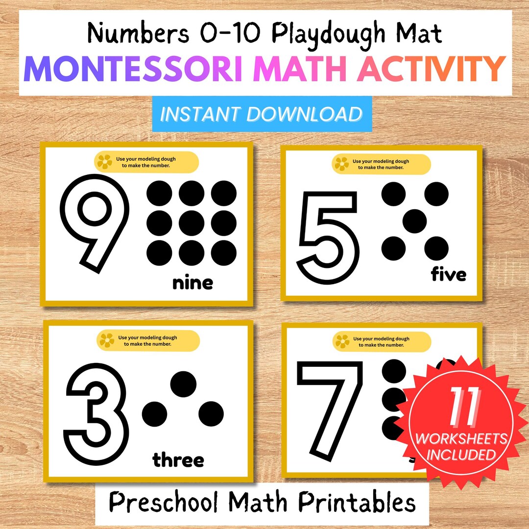 Numbers 0-10 Play Dough Mats – Montessori Math Activity (digital ...