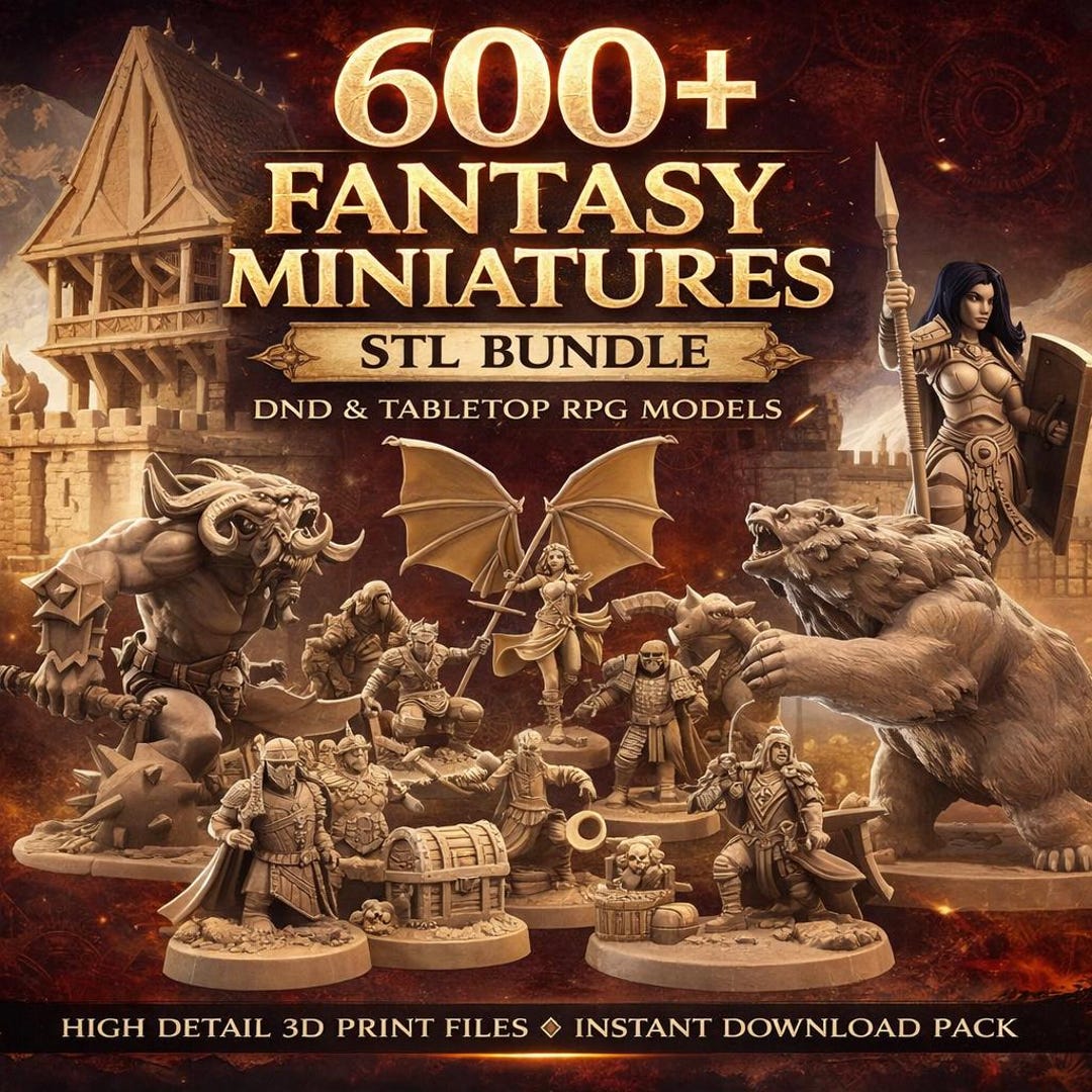 600+ Fantasy Miniatures STL Bundle | Dnd, Warhammer, Tabletop RPG ...