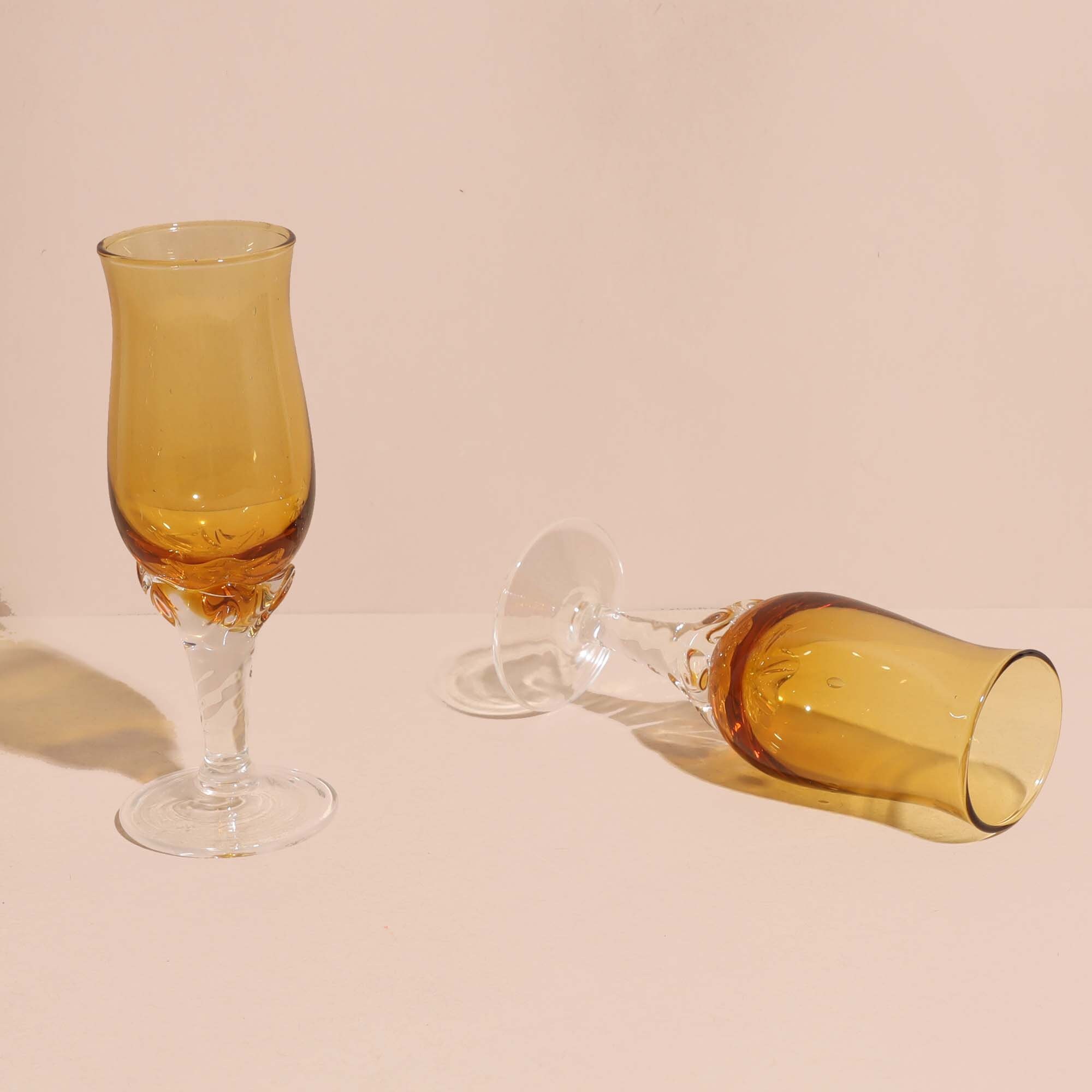 Vintage Yellow Twisted Stem Shot Glasses Vintage Shot Glasses - Etsy