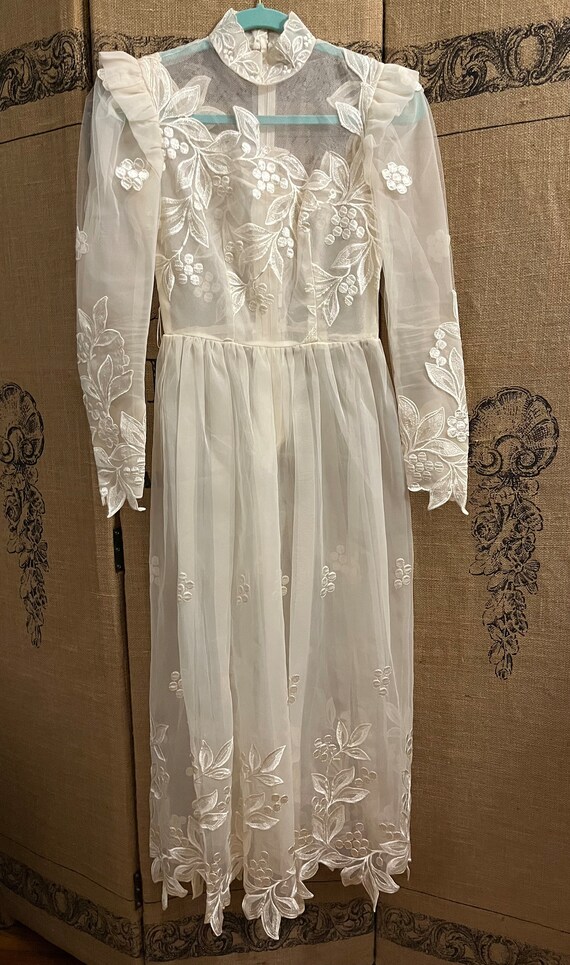 Vintage Sheer Bridal Gown Overdress - Gem