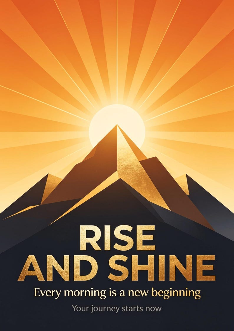 9 Unique Posters A4 Size RISE AND SHINE - Etsy