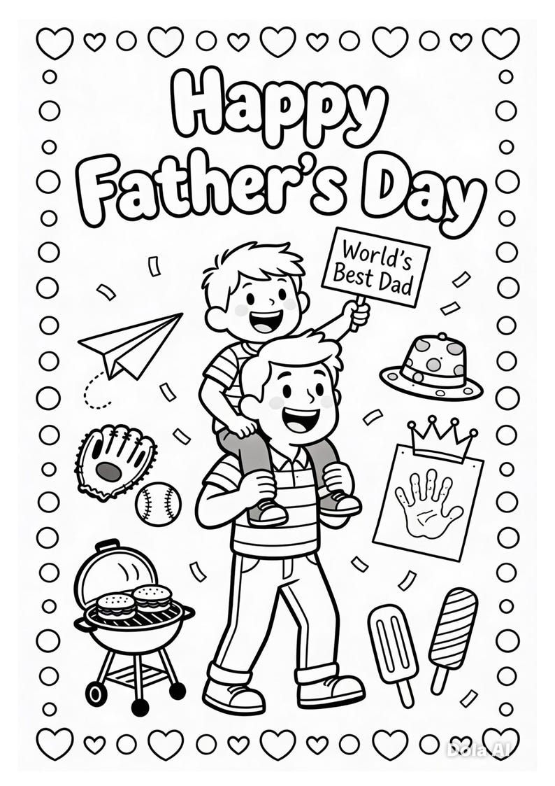 Father’s Day Coloring Book for Kids - Etsy Ireland