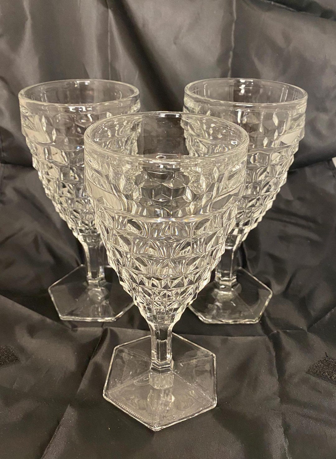 Vintage American Fostoria Goblets - Set of Three - Etsy