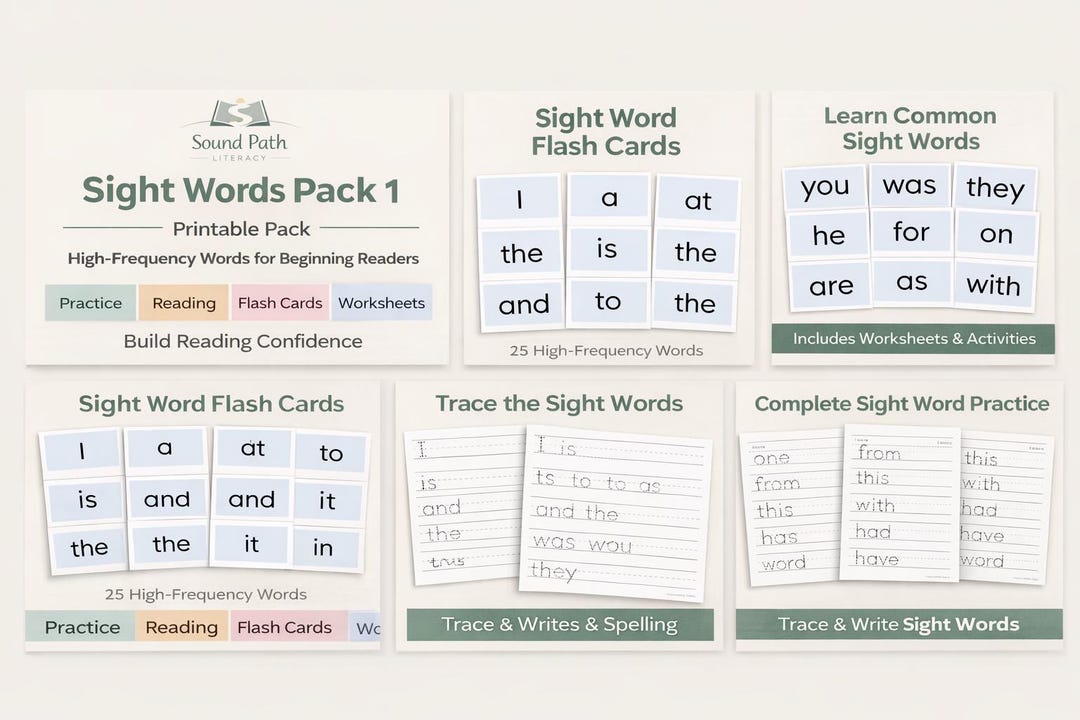 Sight Words Pack 1 Printable | High-frequency Words Flash Cards ...
