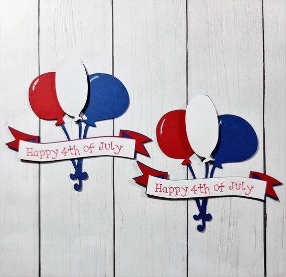 2 Balloon Embellishments Patriotic Scrapbook Embellishments | Etsy
