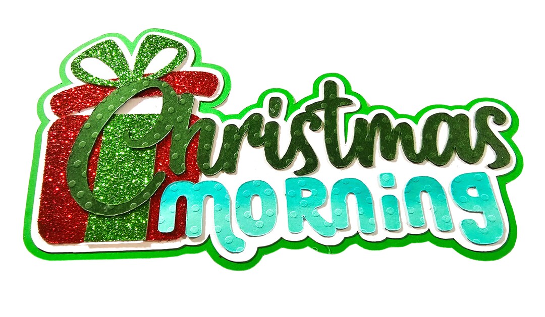 Christmas Morning Title Paper Piecing, Christmas Scrapbook ...