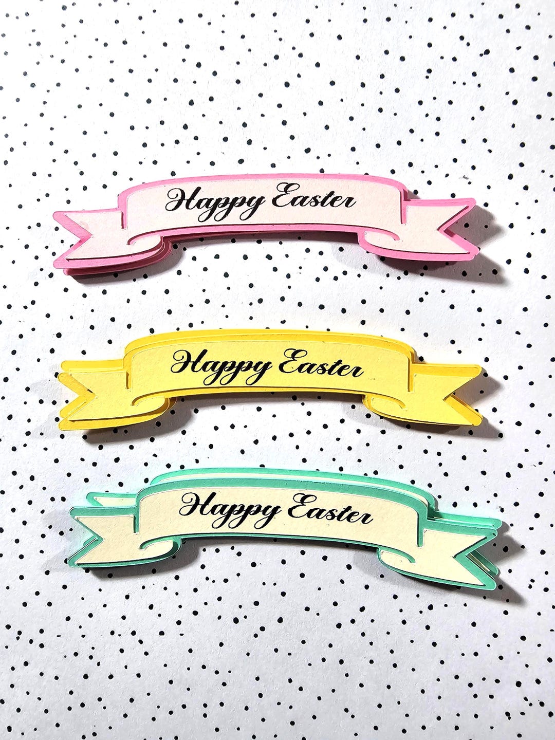 Happy Easter Banner, Die Cut, Confetti, Card Topper, Scrapbook ...