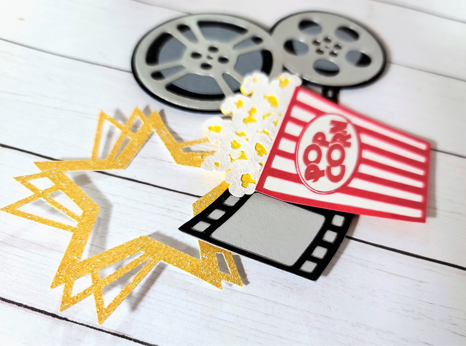 Movie Night Scrapbook Die Cuts Movie Embellishments | Etsy