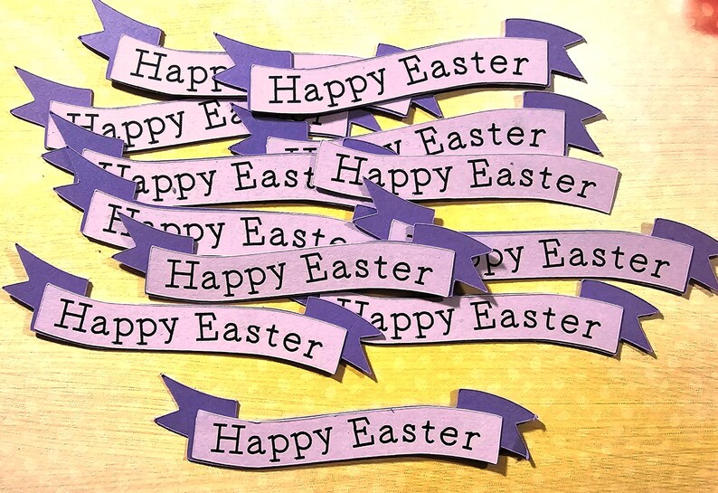 Happy Easter Banner, Die Cut, Confetti, Card Topper, Scrapbook ...