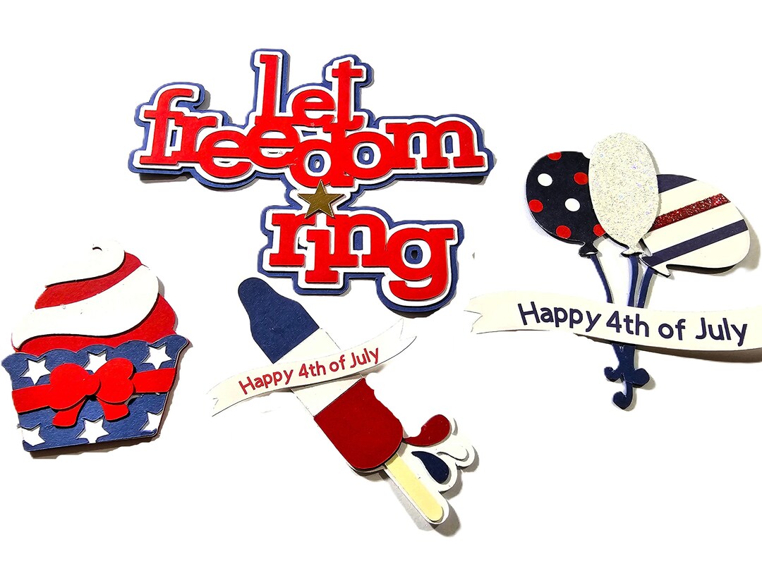 Patriotic, Memorial Day, 4th of July Scrapbook Embellishments, Card ...
