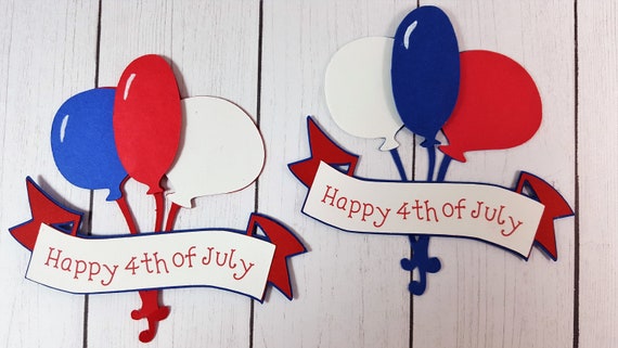 2 Balloon Embellishments Patriotic Scrapbook Embellishments | Etsy