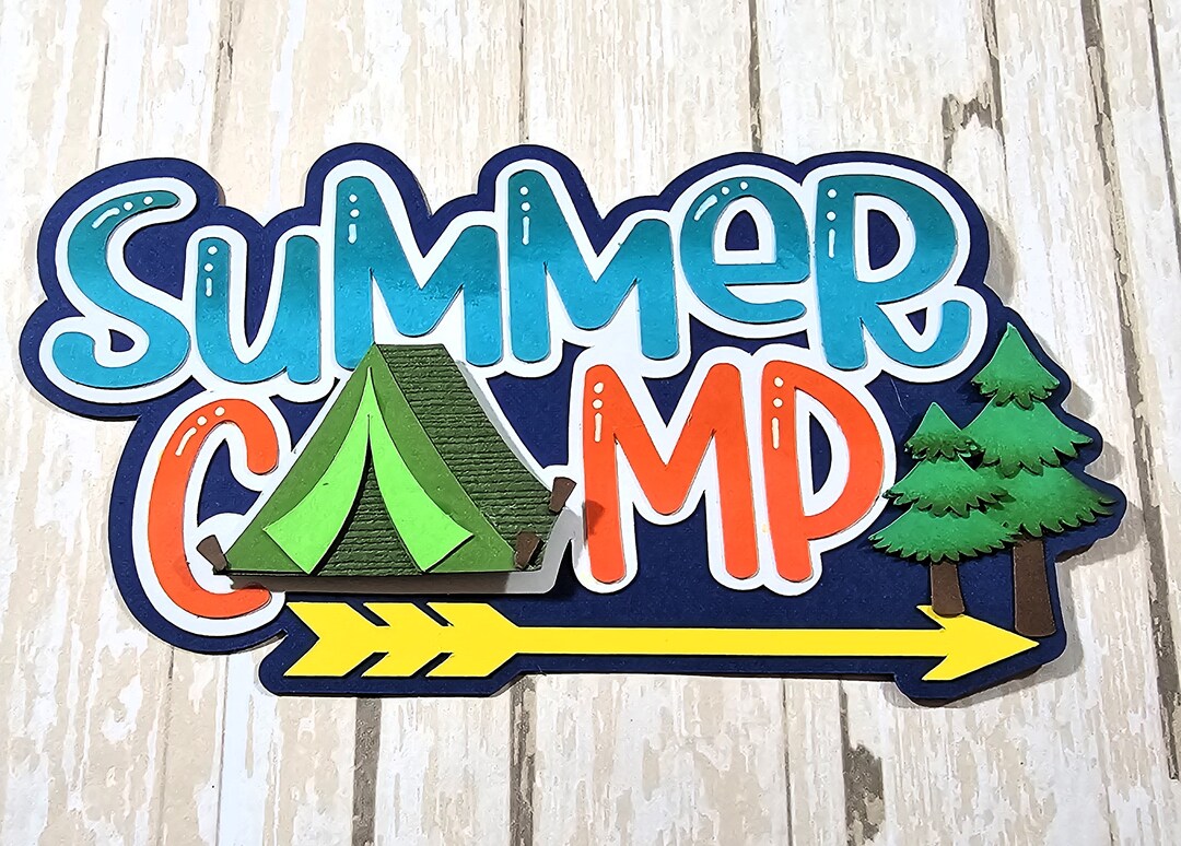 Summer Camp Die Cuts, Camping Scrapbook Embellishment, Camp Title ...