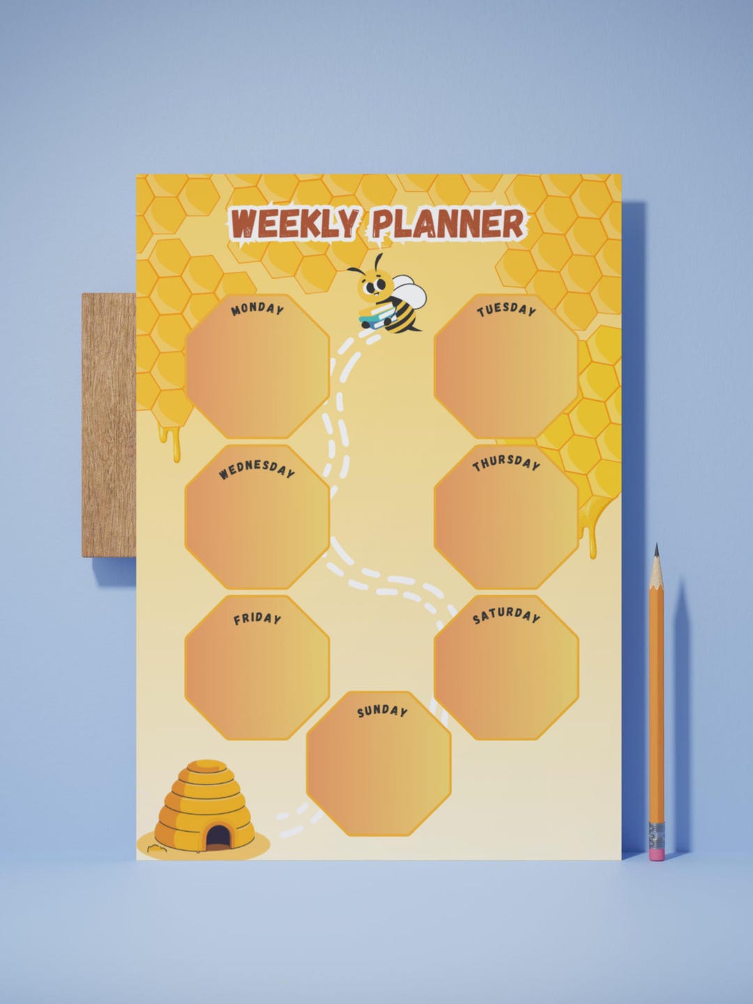 Kids Daily Routine Planner Bee Theme | Child Productivity Printable ...