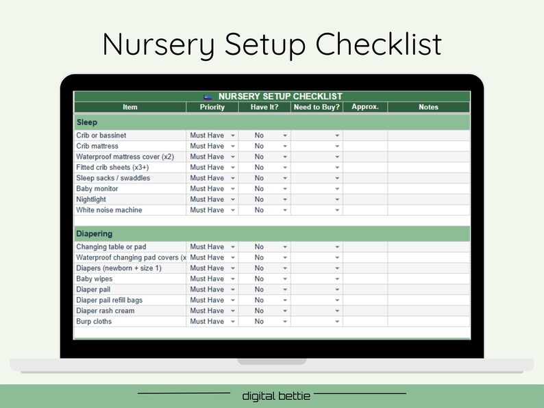 Baby Shower Planner Spreadsheet | Budget, Guest List, Gifts (google ...