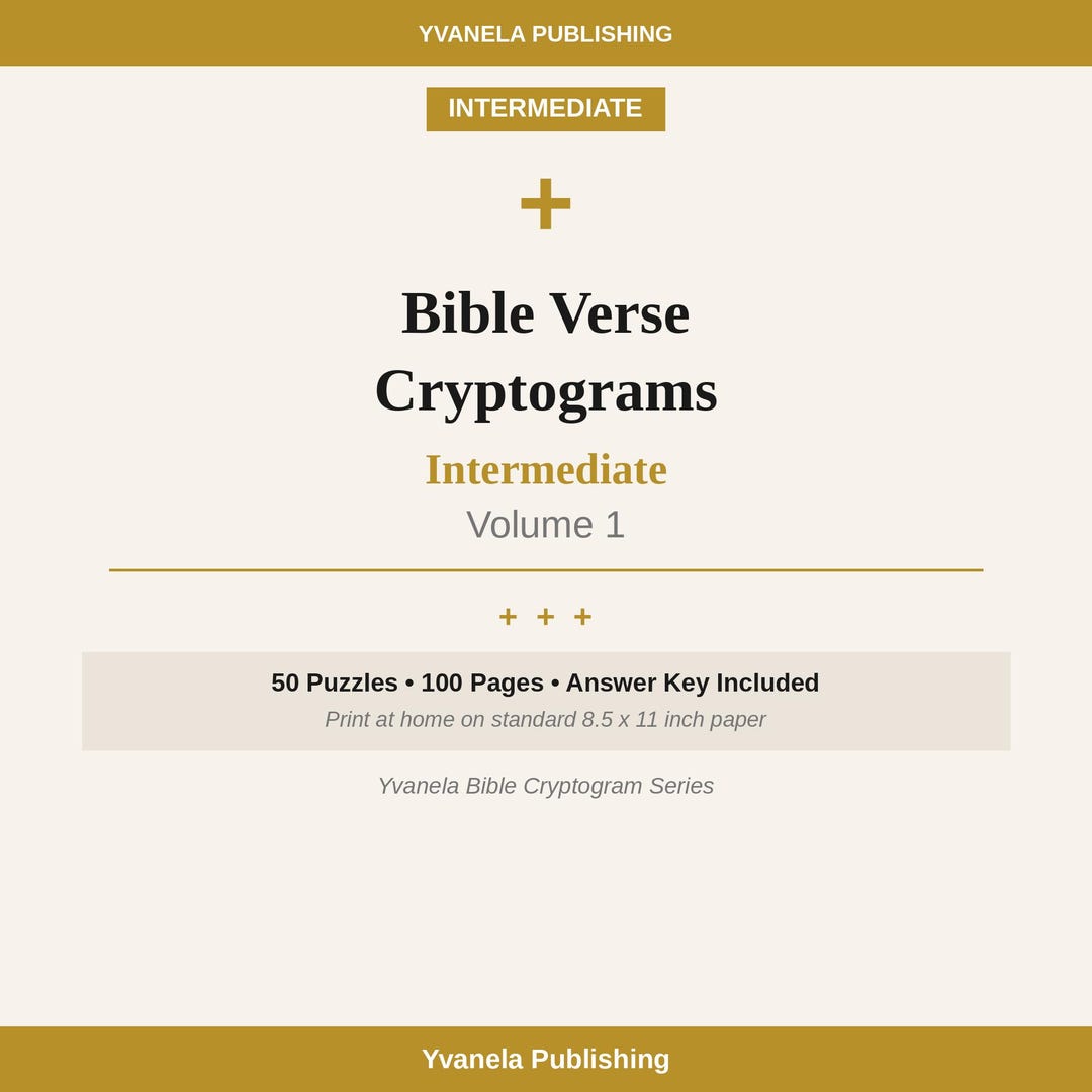 Bible Verse Cryptogram Puzzles for Adults | KJV Scripture Brain Games ...