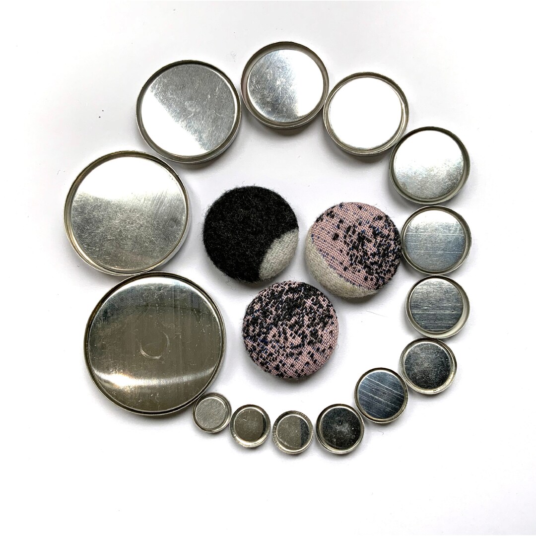 Fabric-covered Button, Self Cover Button, Button Earrings, Flat Back ...