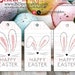 Happy Easter Gift Tag Bunny Tag Easter Bunny, Easter Basket Gift Tag ...