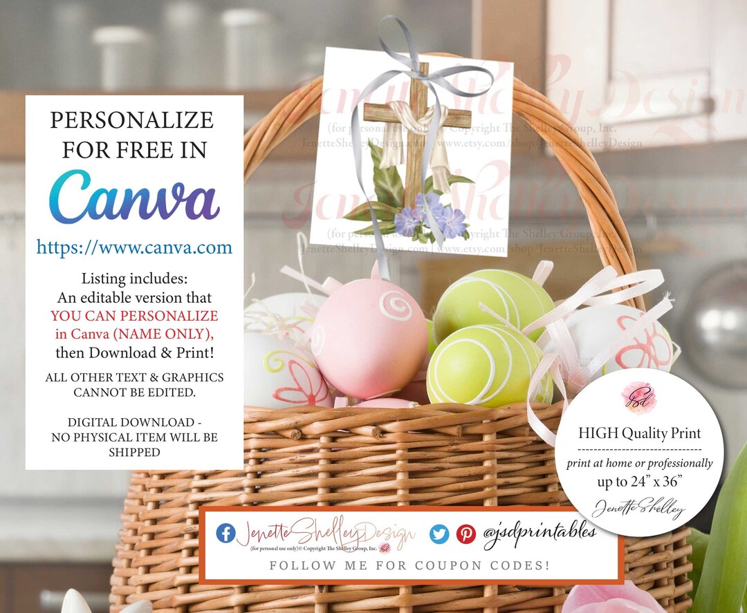 Easter Cross Gift Tags Baptism Gift Tags, Holy Communion Gift Tags ...