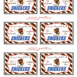 Hope Your Day is Filled With Snickers gift Tags Instant - Etsy