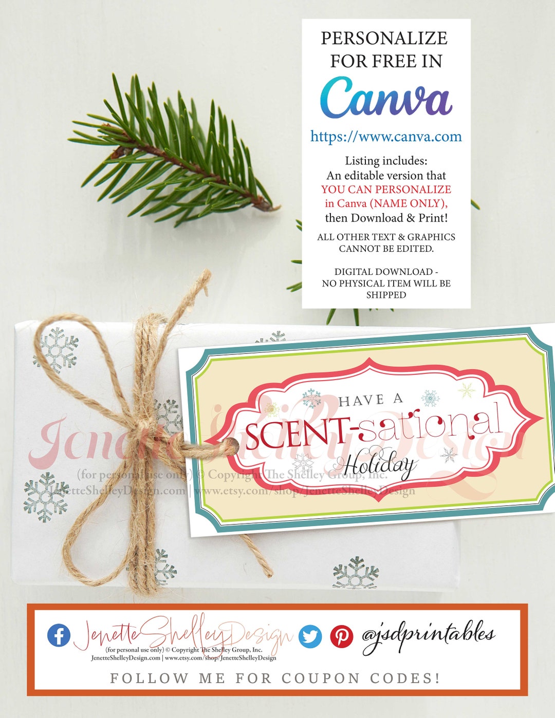 Holiday Gift Tags, Scent Gift Tag, Candle Gift Tag, Perfume Gift Tags ...