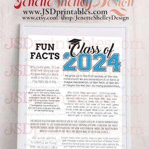 2024 Graduation Fun Facts V2 High School Graduation Party Decoration ...