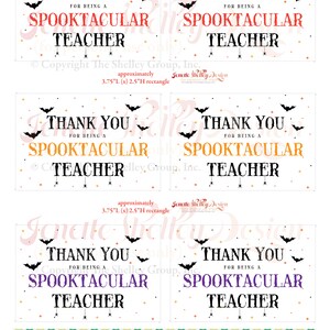 Spooktacular Teacher halloween Gift Tagsfall-instant - Etsy