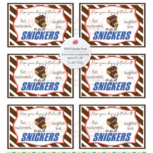 Hope Your Day is Filled With Snickers gift Tags Instant - Etsy