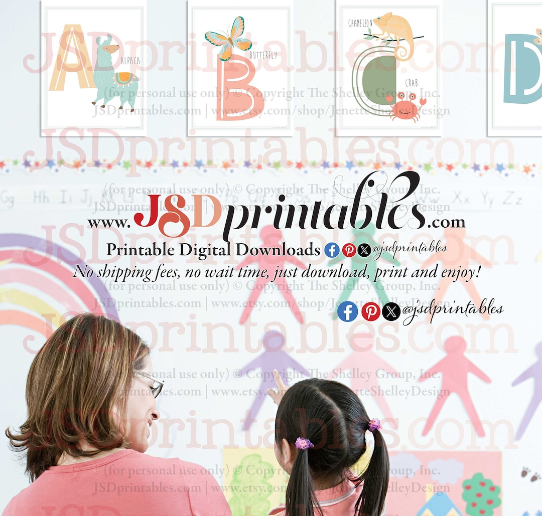 52 Printable Alphabet for Classroom Alphabet for Home Classroom Decor ...