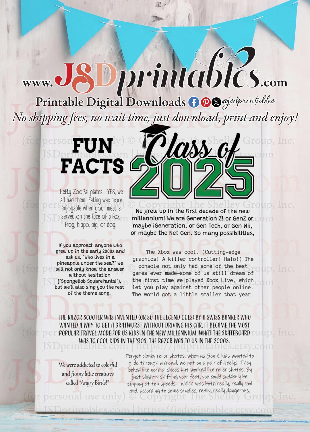 2025 Graduation Fun Facts V2 High School Graduation Party Decoration ...