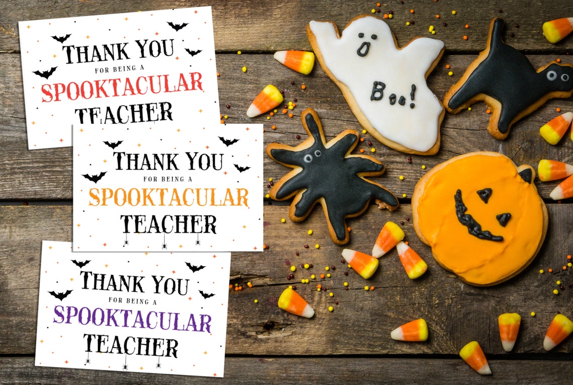 Spooktacular Teacher halloween Gift Tagsfall-instant - Etsy