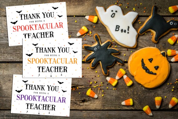 Spooktacular Teacher halloween Gift Tagsfall-instant - Etsy