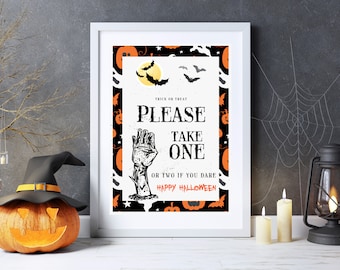 Please Take Two Sign Halloween - Etsy