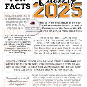 2025 Graduation Fun Facts V2 High School Graduation Party Decoration ...