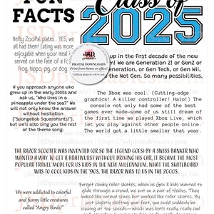 2025 Graduation Fun Facts V2 High School Graduation Party Decoration ...