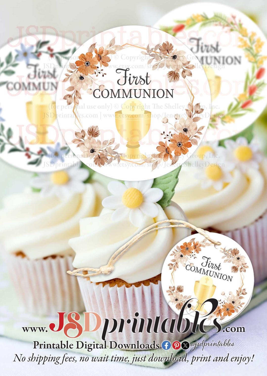 First Holy Communion Garden Communion Cake Toppers for Communion Gift ...