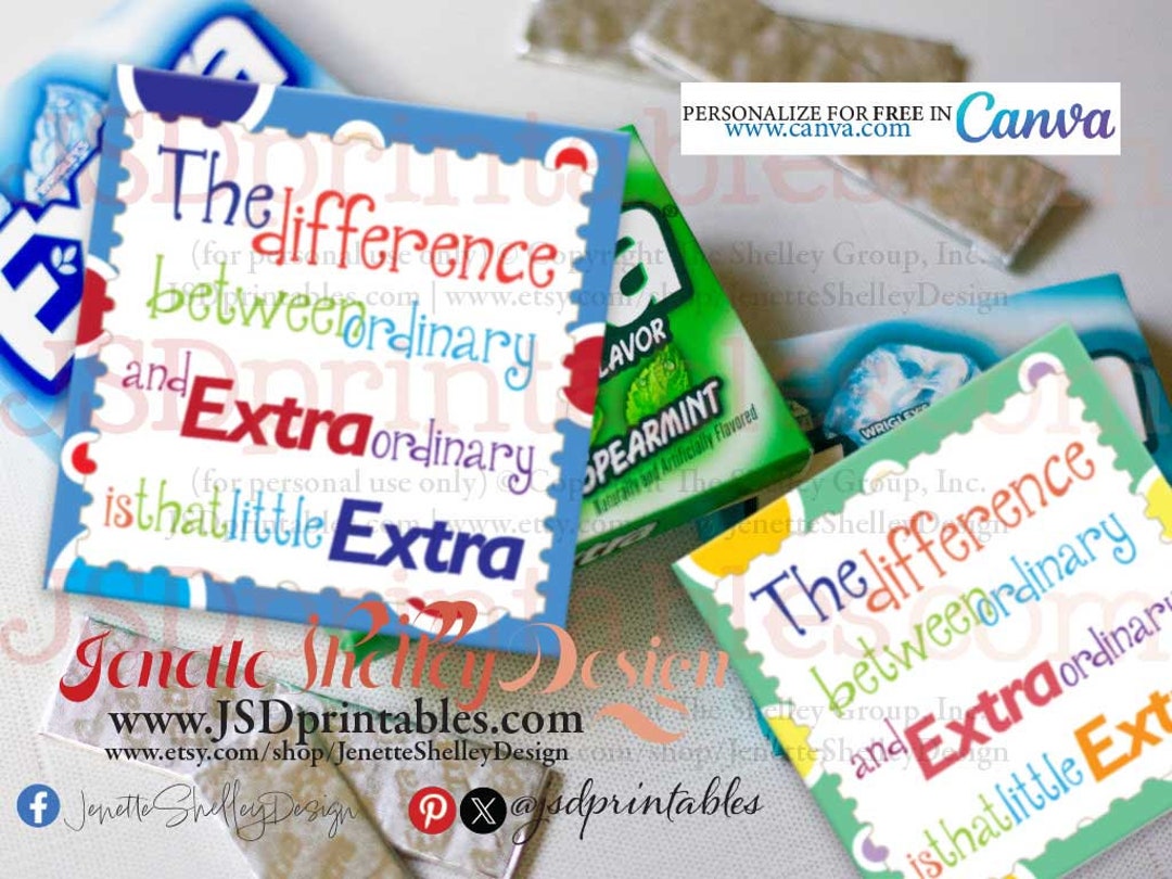 Gum Theme Gift Tags for Gum Printable Gift Tags Digital Gift Tags ...