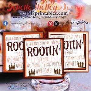 Soda Gift Tags Root Beer Gift Tags Rooting Soda Tag Printable Soda Gift ...