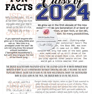 2024 Graduation Fun Facts V2 High School Graduation Party Decoration ...