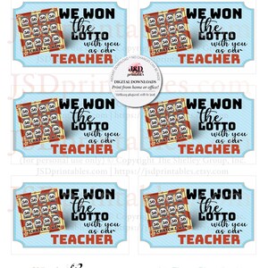 Teacher Gift Tags for Lottery Tickets for Teacher Appreciation Gift ...