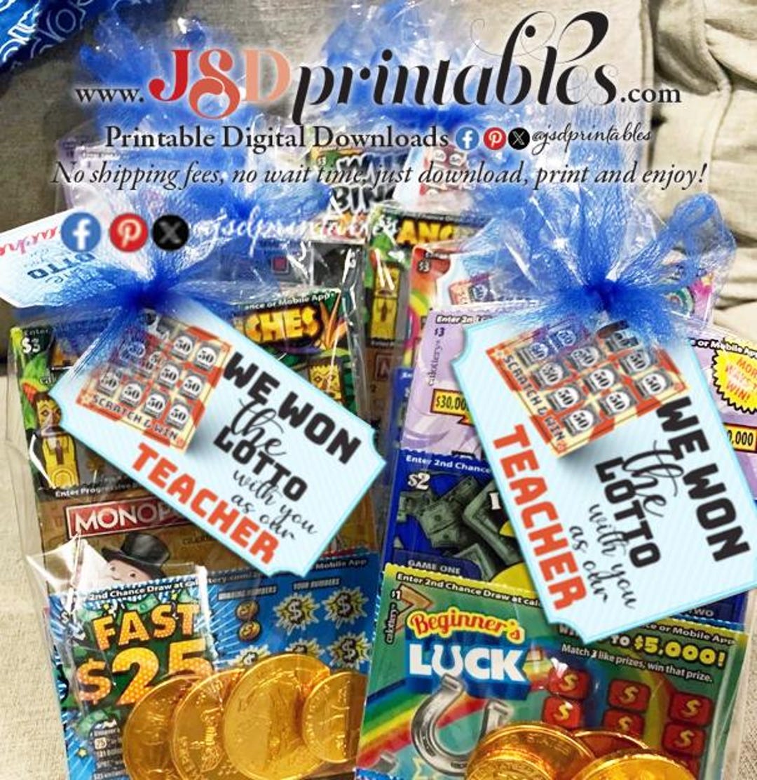 Teacher Gift Tags for Lottery Tickets for Teacher Appreciation Gift ...