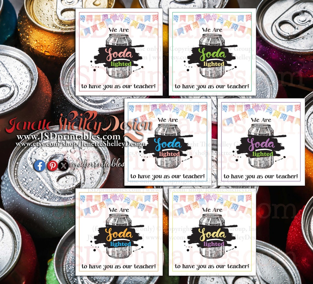 Soda Gift Tags for Teacher Gift Tag, Teacher Appreciation Pop Tags for ...