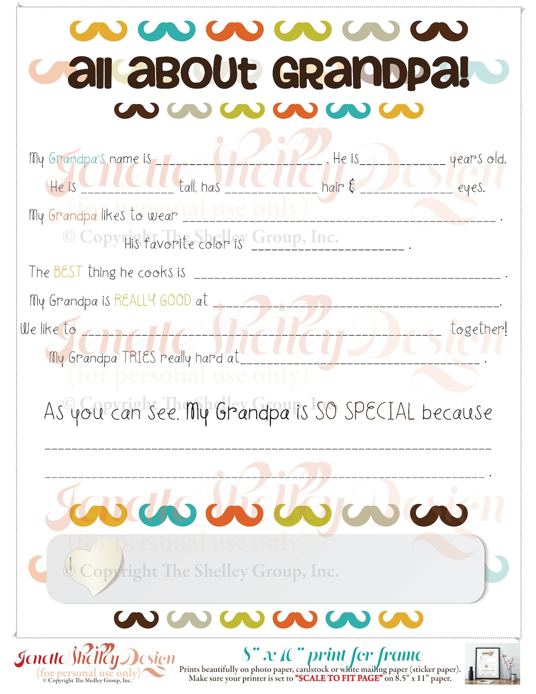 Todo sobre mi abuelo Carta imprimible de los abuelos - Etsy México