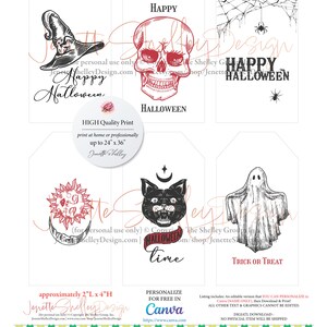 Halloween Gift Tags for Fall Printable Gift Tags Digital Gift - Etsy