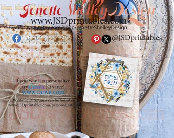 Happy Passover Printable Gift Tag With a Cute Illustration of a Cartoon ...
