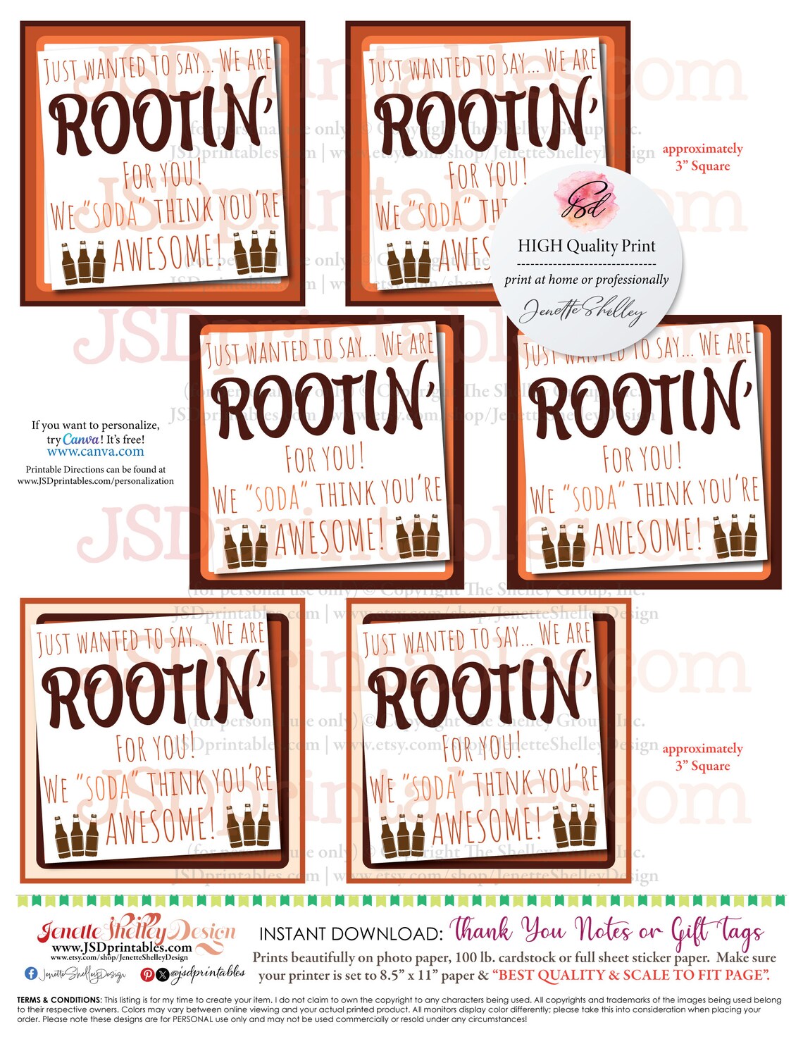 Soda Gift Tags Root Beer Gift Tags Rooting Soda Tag Printable Soda Gift ...